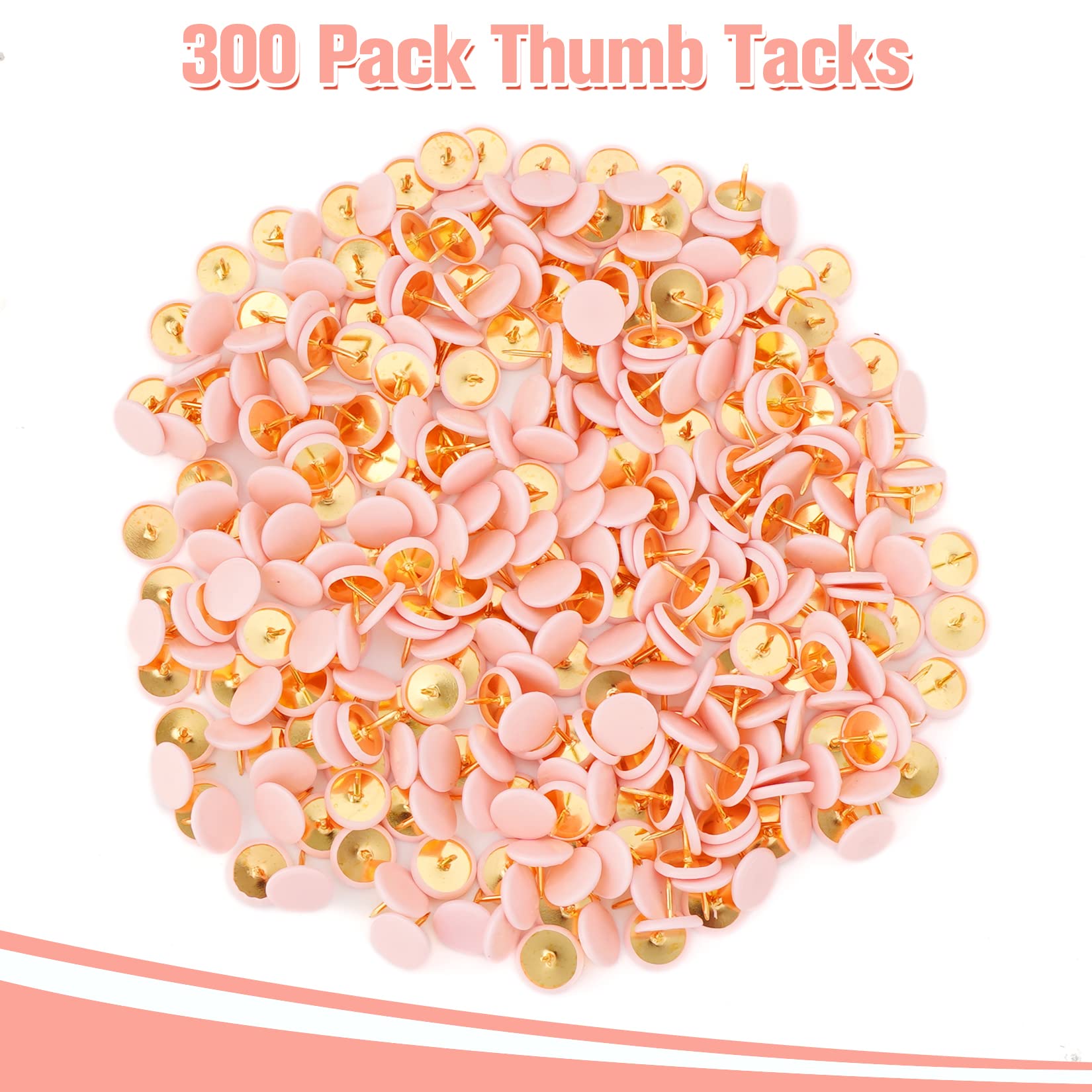 Grtard Steel Thumb Tacks 300 Pack, Thumb Tack Push Pins Silver Round Head Pins Office Thumbtack, Push Pin for Home, School, Sharp Steel Points 3/8 Inch Head, Silver