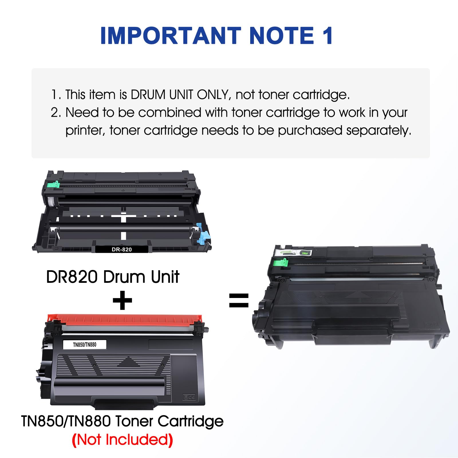Toner Bank Compatible DR820 Drum Unit Replacement for Brother DR820 DR-820 DR 820 Work with Brother HL-L6200DW MFC-L5850DW HLL6200DW MFC-L5900DW MFC-L5700DW HL-L5200DW MFC-L6800DW Printer-1 Pack