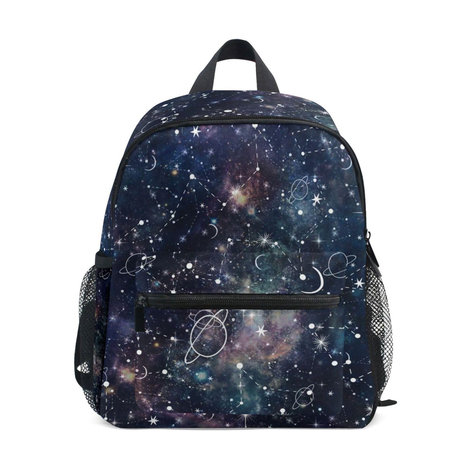 OREZI Night Time Planet And Star Constellation Galaxy Pattern Kids Backpack,Toddler Schoolbag Preschool Bag Travel Bacpack for Little Boy Girl
