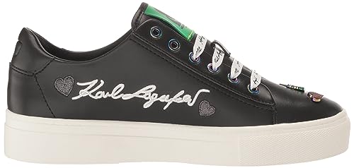 Karl Lagerfeld Paris Cate Shoes β Sneakers for Women with Iconic KLP Pins, Deep Black, 5