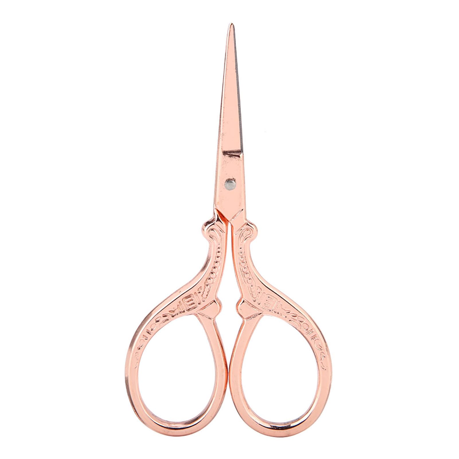 Vintage Scissors, European Retro Cross Stitch Scissor for Dressmaker Needlework Sewing Crafting Fabric Everyday Use(Rose Gold)