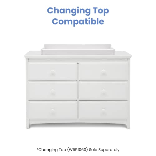 Delta Children Emerson 6 Drawer Dresser, Greenguard Gold Certified, Bianca White