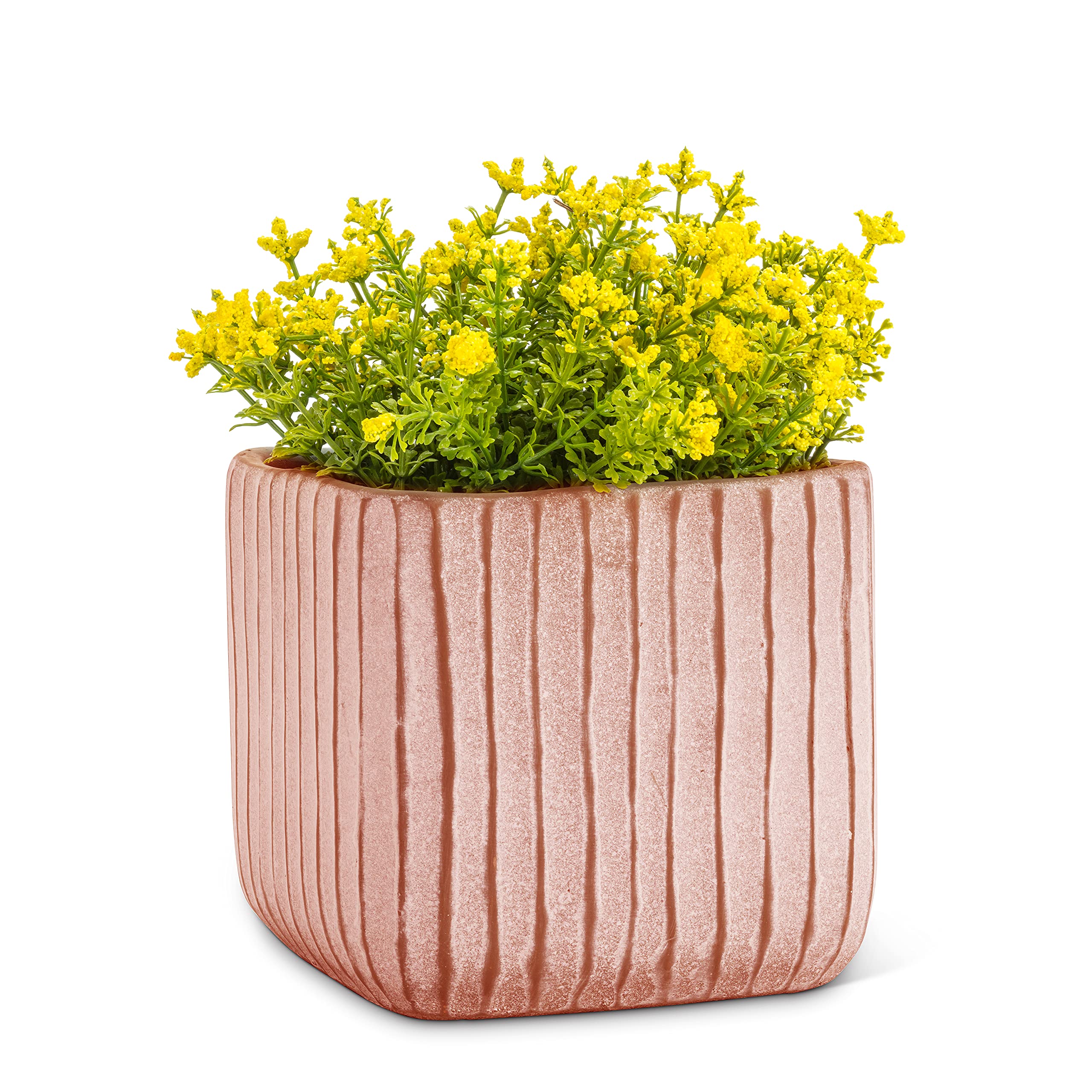 Abbott Collection 27-Ripple-MD-ORG Medium Ridge Planter, Orange