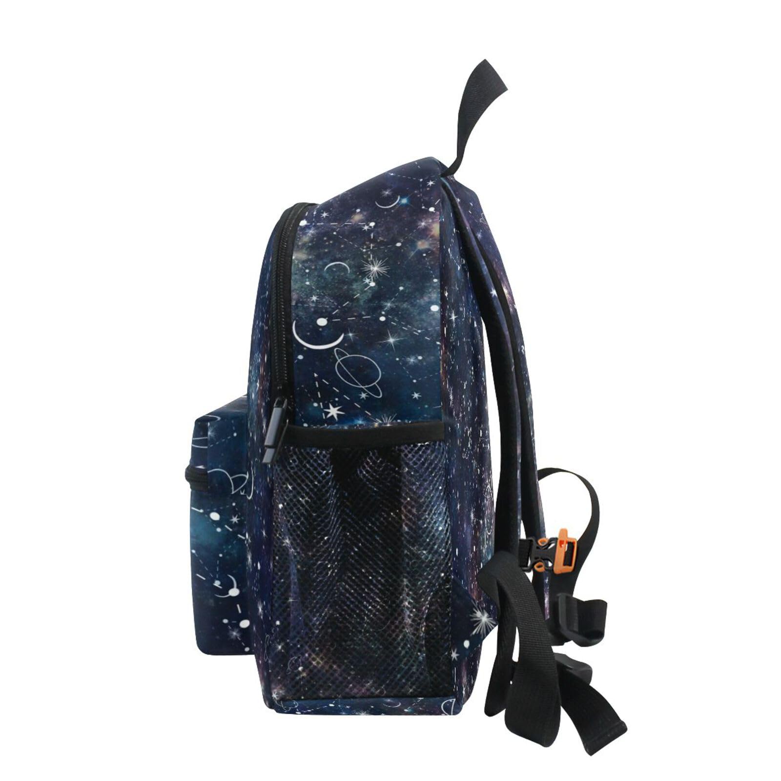 OREZI Night Time Planet And Star Constellation Galaxy Pattern Kids Backpack,Toddler Schoolbag Preschool Bag Travel Bacpack for Little Boy Girl
