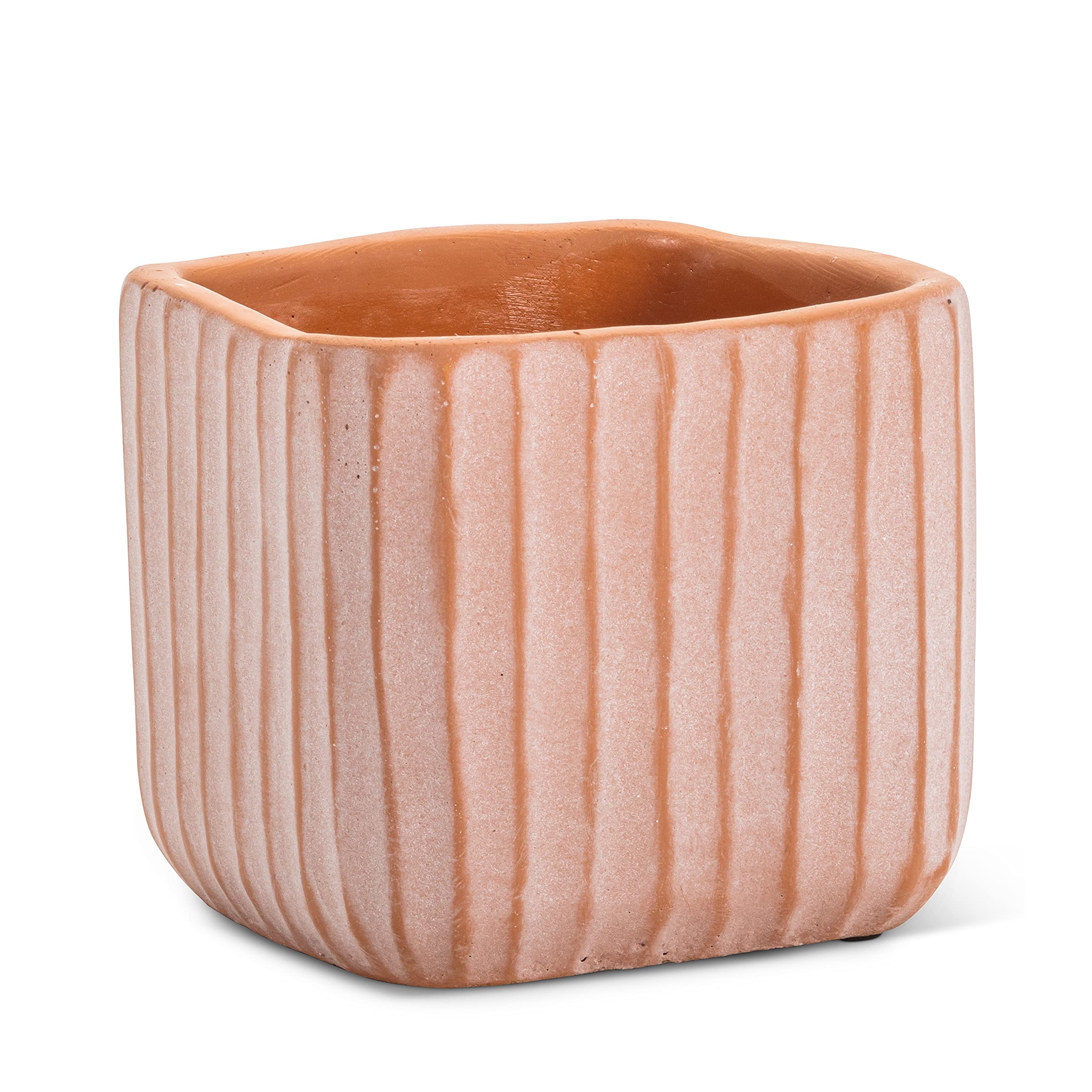 Abbott Collection 27-Ripple-MD-ORG Medium Ridge Planter, Orange