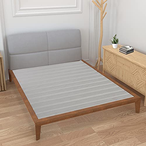 Greaton, 0.75-Inch Standard Wooden Bunkie Board/Slats with Cover, Enhance Mattress Support, Full, Grey