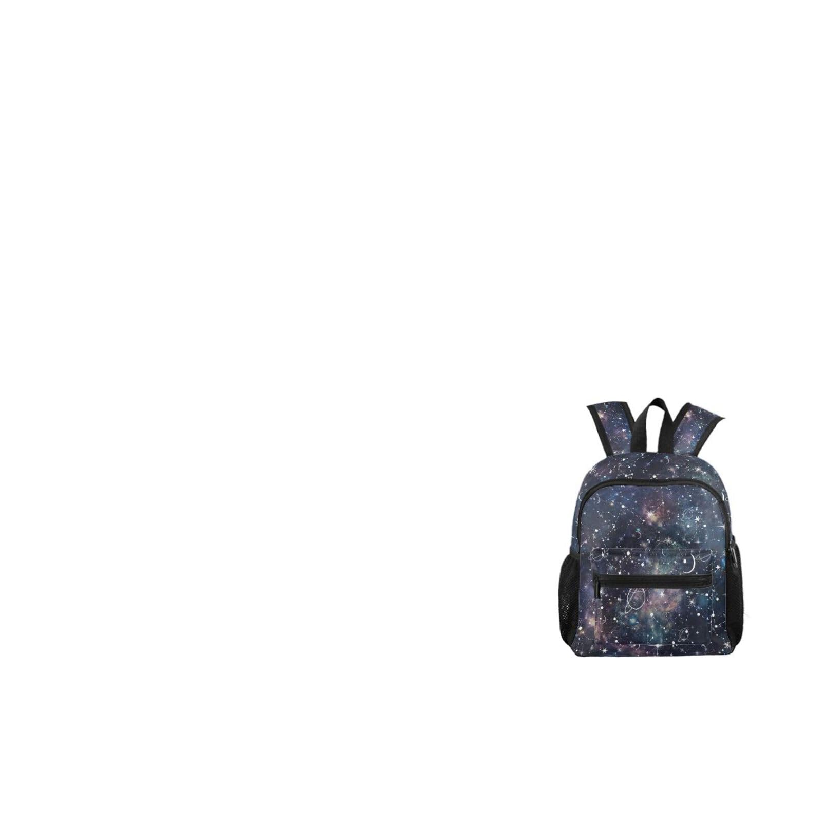 OREZI Night Time Planet And Star Constellation Galaxy Pattern Kids Backpack,Toddler Schoolbag Preschool Bag Travel Bacpack for Little Boy Girl