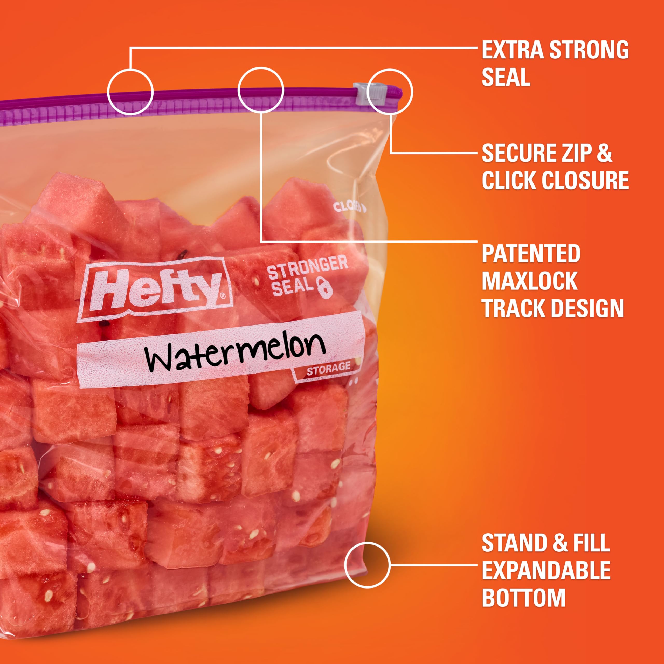 Hefty Slider Storage Bags, Gallon Size, 66 Count