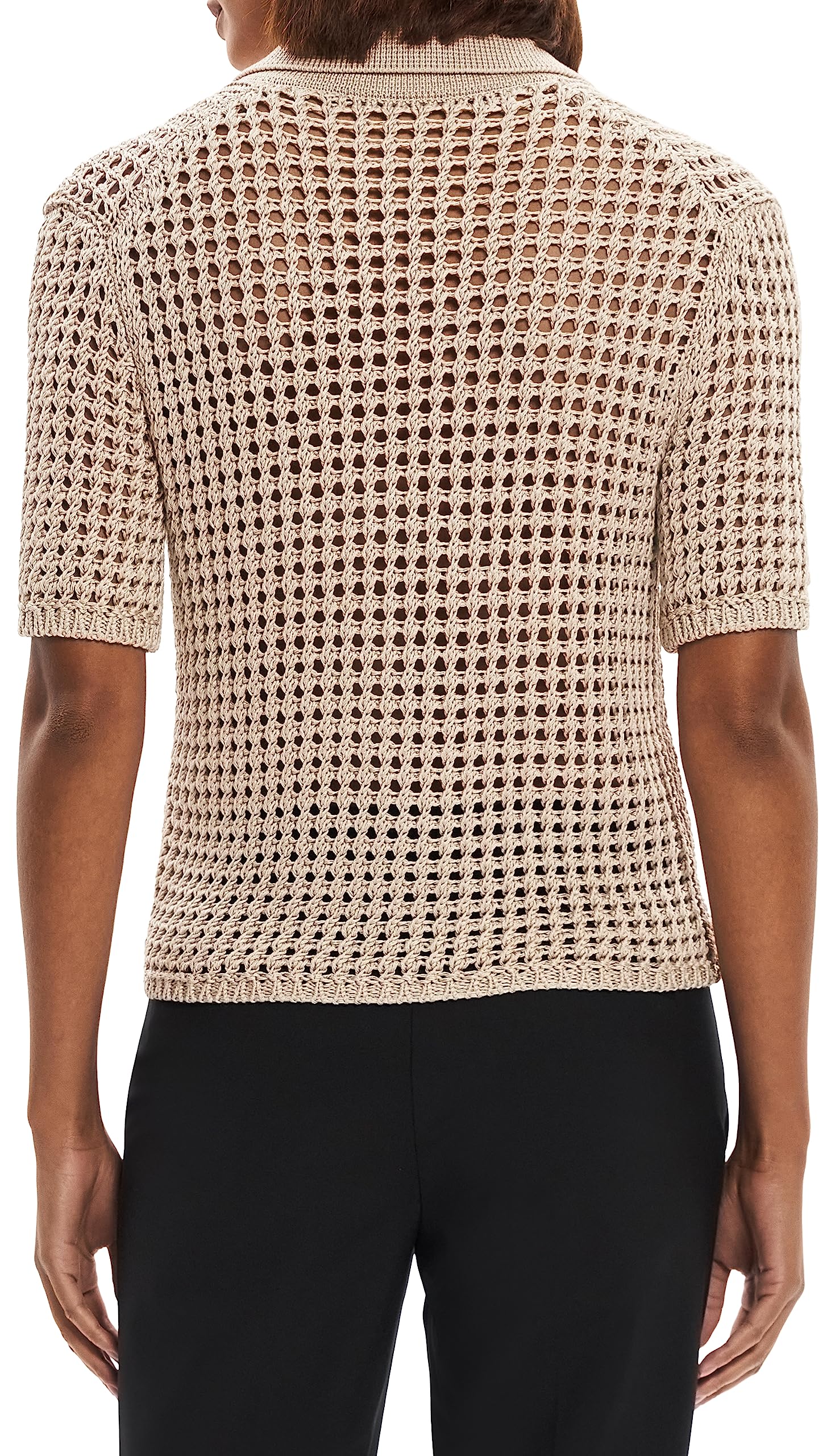Theory Women's Shrunken Camp Shirt, Bone, Medium