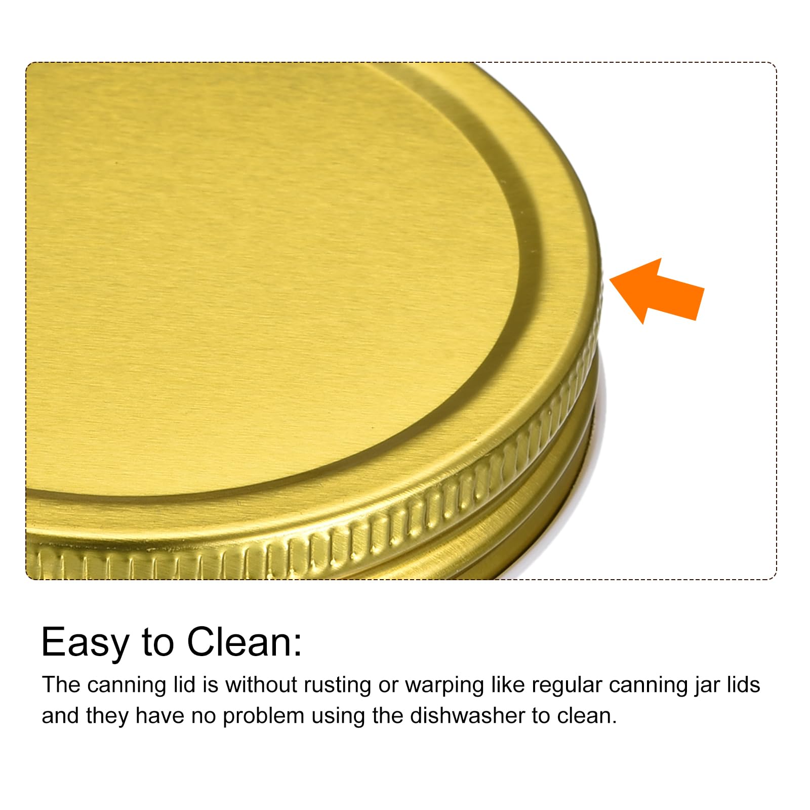 uxcell Mason Jar Lids, 24 Pcs - Tinplate Canning Lids Wide Mouth Leak Proof Fits Storage Jars (Gold)