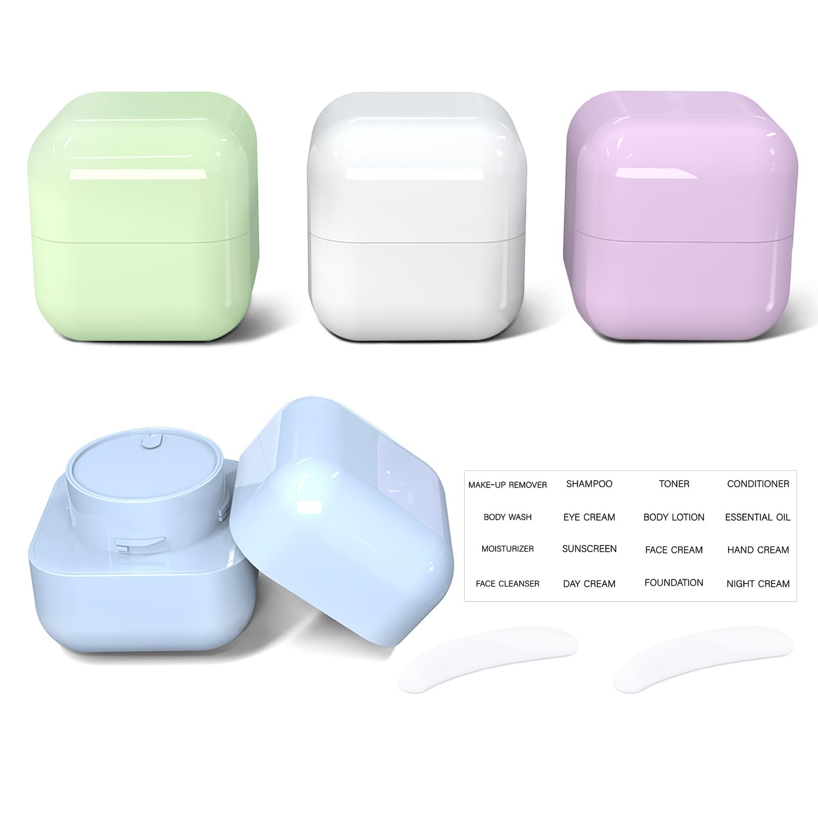 ASEVAT Refillable Cream Jars with Lids, 4 pack Leakfproof Travel Cosmetic Containers, Small Cosmetic Jars for Cream, Lotion, Face Scrub, Hair Conditioner (1.7oz-4 Pcs)
