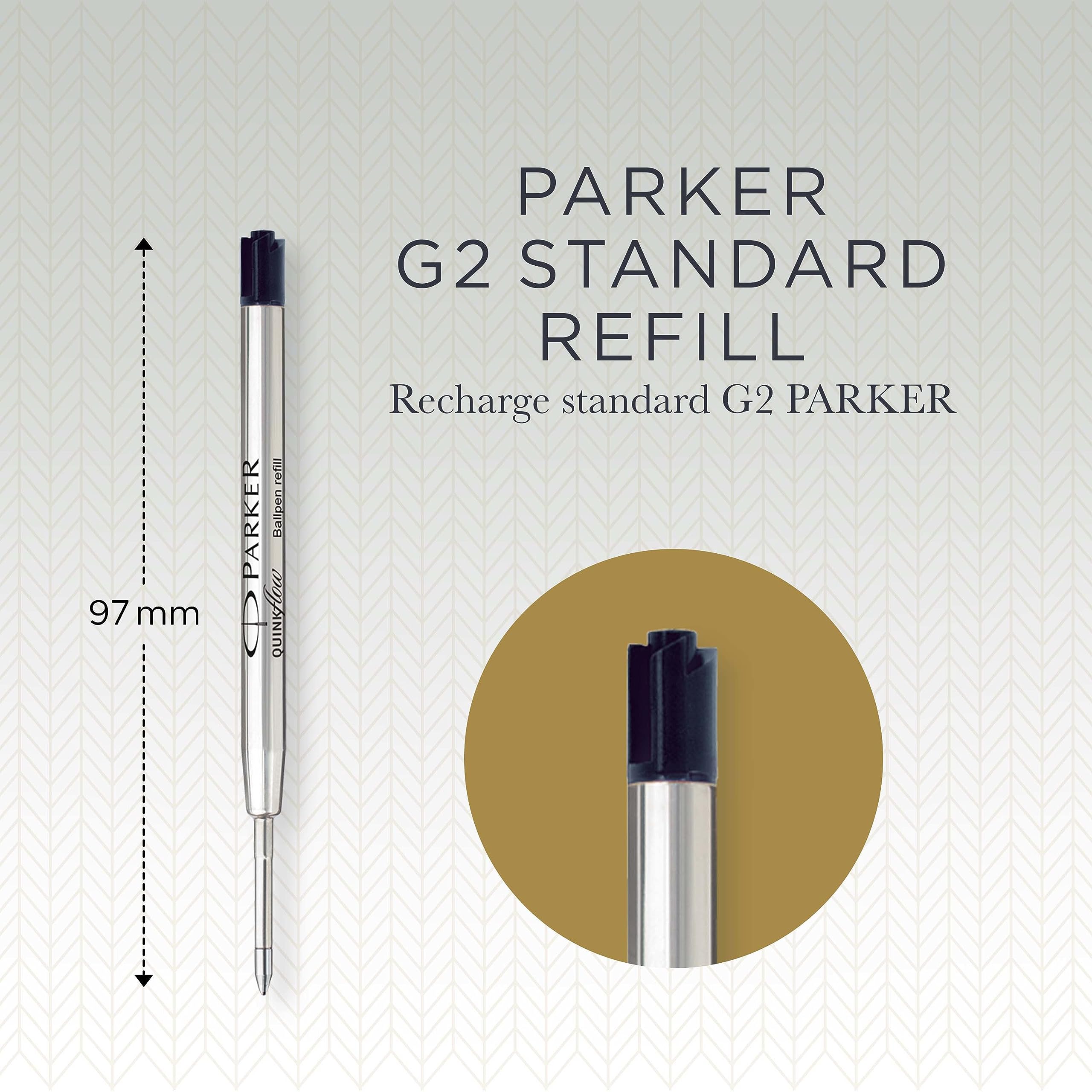 PARKER QUINKflow Ballpoint Pen Ink Refills, Medium Tip, Black, 3 Count