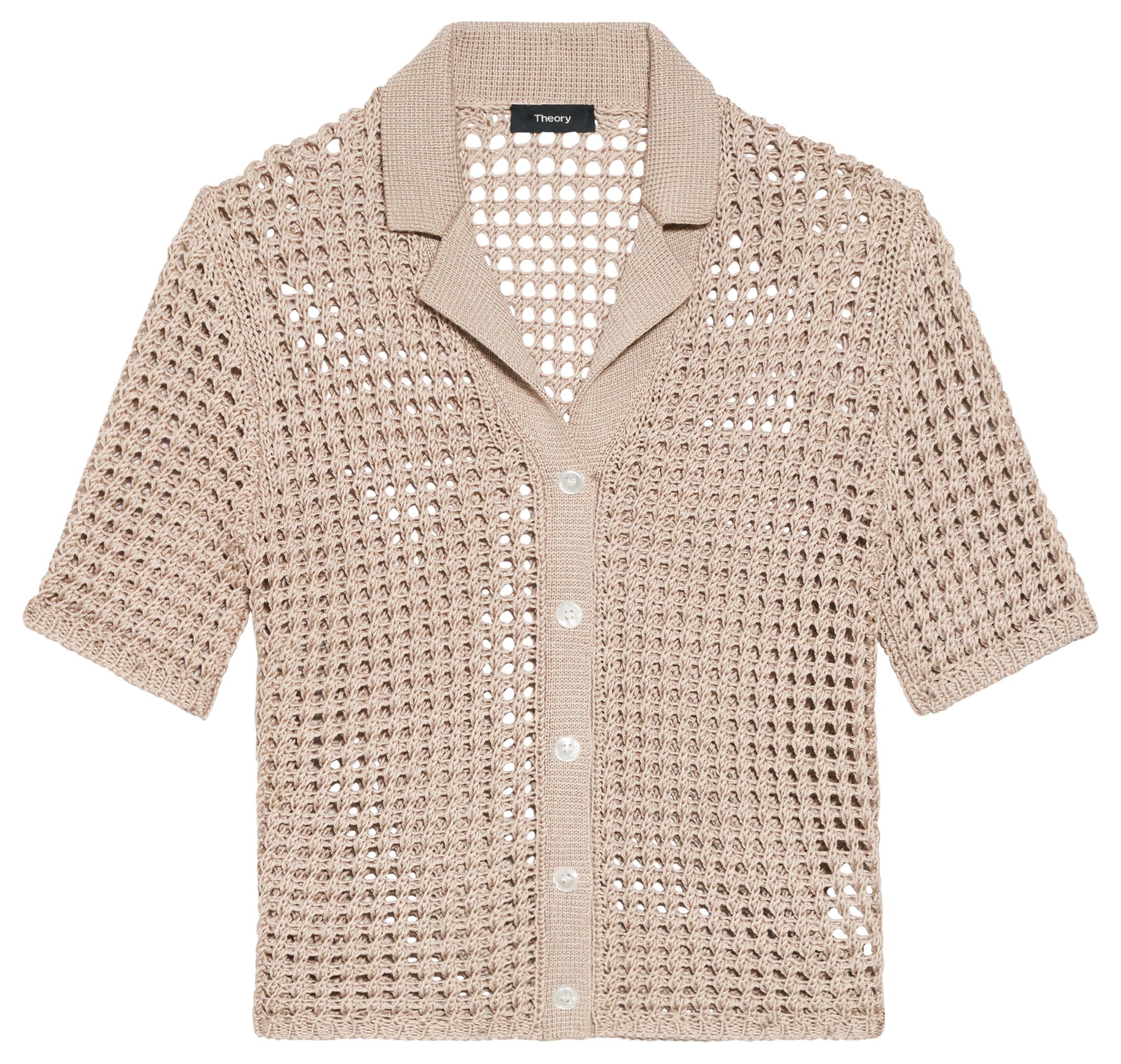 Theory Women's Shrunken Camp Shirt, Bone, Medium