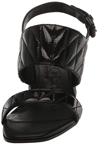 Karl Lagerfeld Paris Women's Sarina Open Toe Leather Heeled Sandal, Black Quilted, 7
