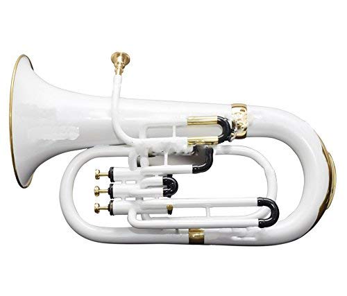 Euphonium White Lacquered & Brass Finish, BB Musical Instrument Mouthpiece