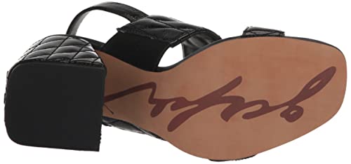 Karl Lagerfeld Paris Women's Sarina Open Toe Leather Heeled Sandal, Black Quilted, 7