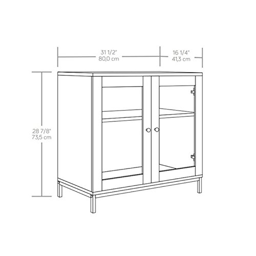 Sauder 420035 North Avenue Display Cabinet, For TVs up to 32", Charter Oak finish
