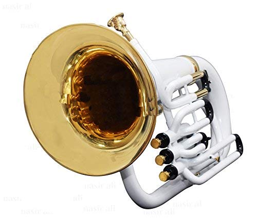 Euphonium White Lacquered & Brass Finish, BB Musical Instrument Mouthpiece