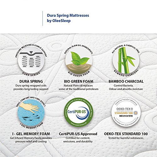 Olee Sleep 10 Inch Gel Layer Top Memory Foam Mattress - Queen, Medium Plush