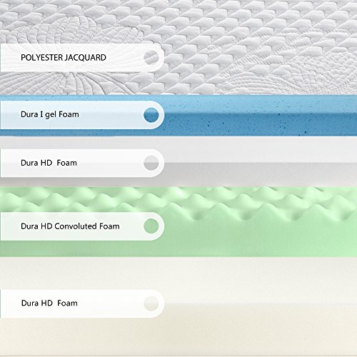 Olee Sleep 10 Inch Gel Layer Top Memory Foam Mattress - Queen, Medium Plush