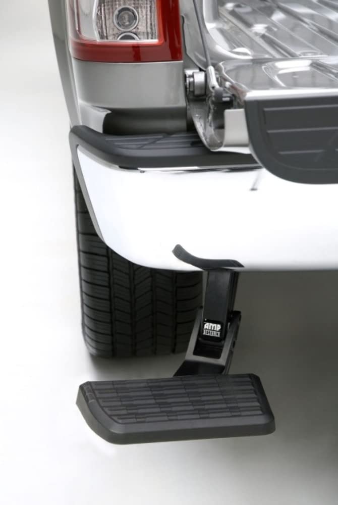 AMP Research 75307-01A BedStep Retractable Bumper Step for 2005-2015 Toyota Tacoma,Black,Large