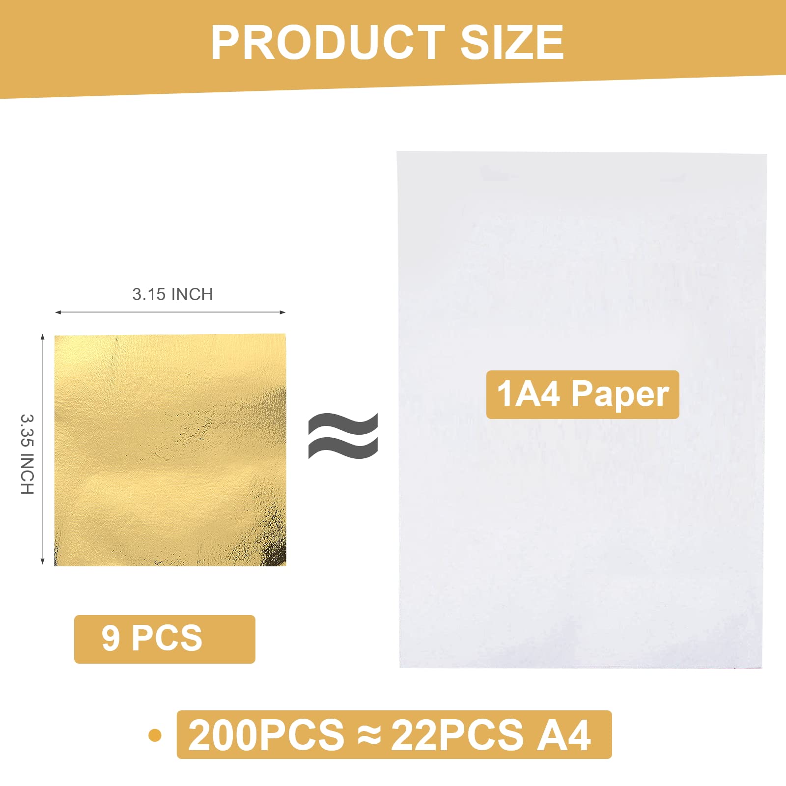 200pcs BUBIMON Imitation Rose Silver Gold Leaf Sheets Gold Foils Sheets Nail Foil for Paint, Resin, Nails, Jewelry, Slime, Arts, Gilding Crafting, Decoration, Sculpture, Furniture