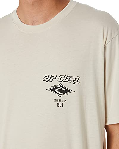 Rip Curl Icons Tee, Logo Graphic Cotton Jersey T-Shirt for Men, Bone, XX-Large