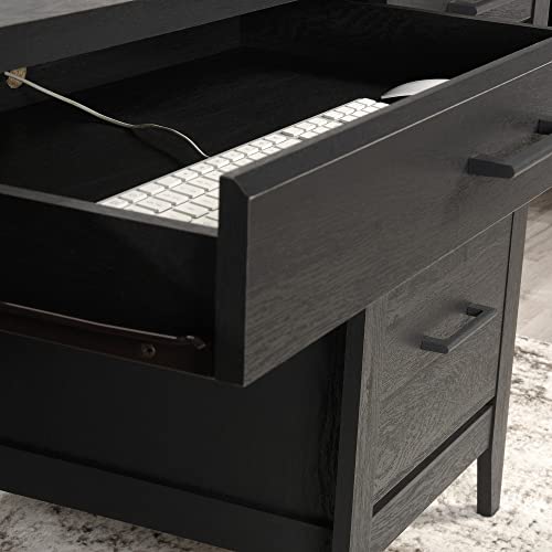 SauderĀ® Summit Station 66"W Executive Desk, Raven Oak