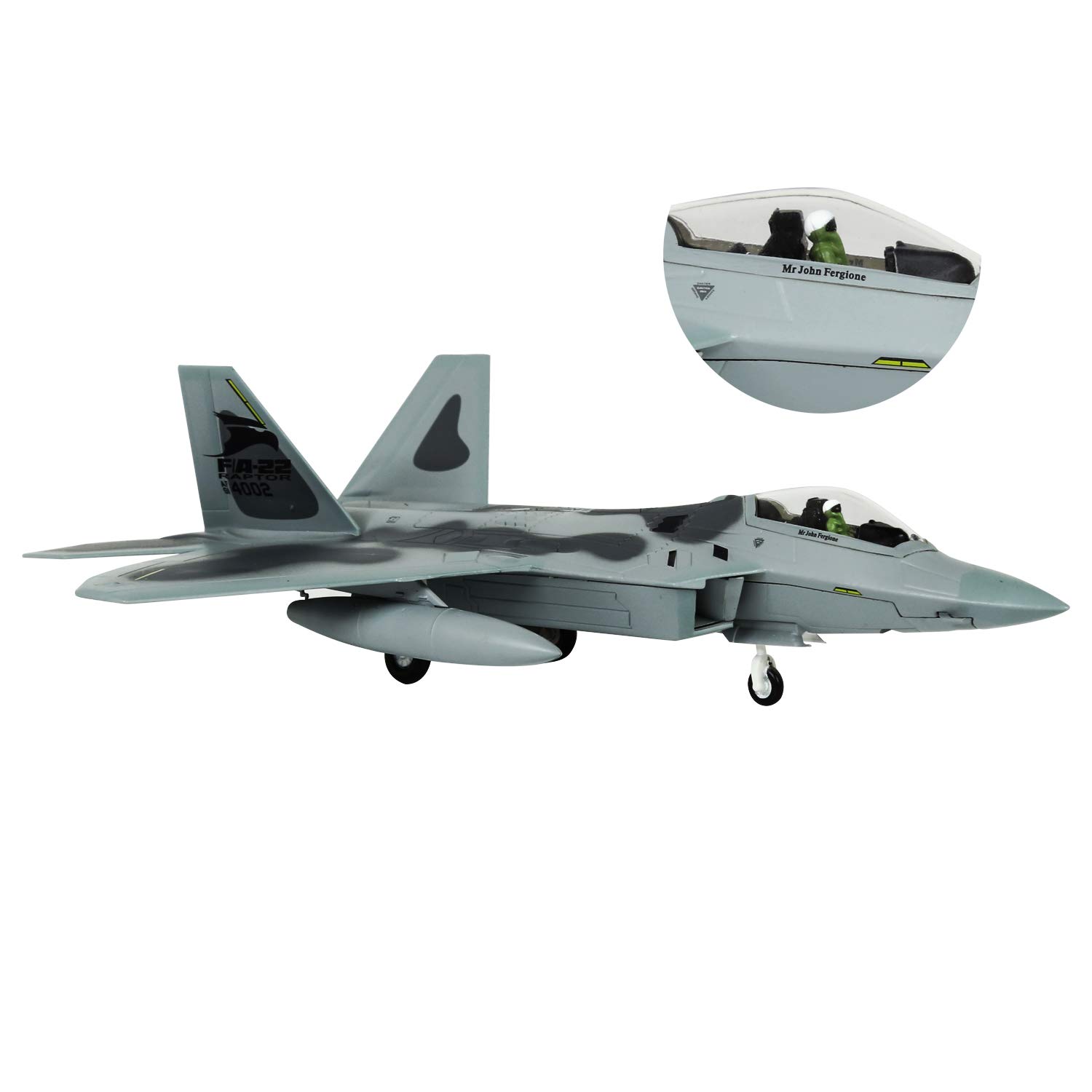 1/100 Scale F-22 Raptor Fighter Attack Plane Metal Fighter Military Model Fairchild Republic Diecast Plane Model for Commemorate Collection or Gift