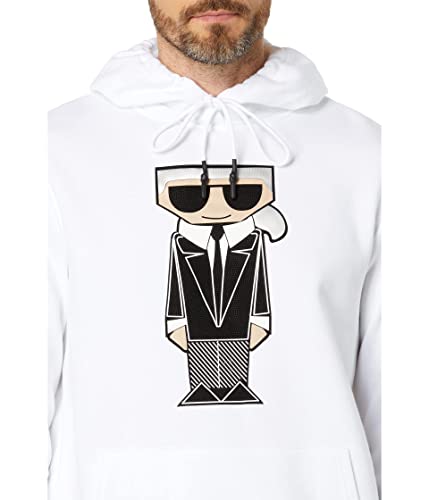 Karl Lagerfeld Paris Men's Soft Solid Hoodie, White, XX-Large