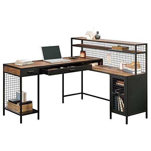Sauder Boulevard Café L-Shaped Desk, Vintage Oak finish