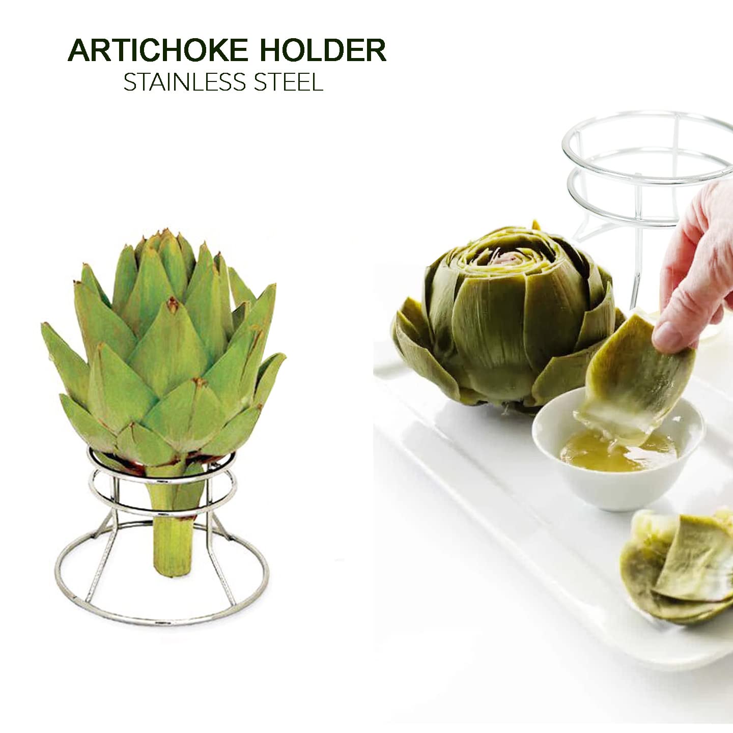Supreme Housewares Artichoke Steamer Stainless Steel Wire Artichoke Holder, 1-Pack, One Size, Sliver Artichoke Holder Rack