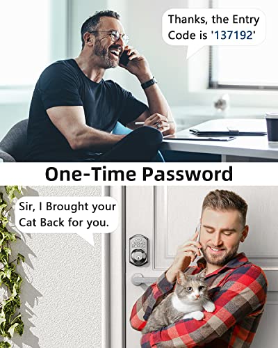Fingerprint Door Lock - TEEHO TE002 Keyless Entry Door Lock with Keypad - Electronic Deadbolt Keyed Entry - Front Door Lock Sets - Combination Door Lock - Easy Installation - Satin Nickel