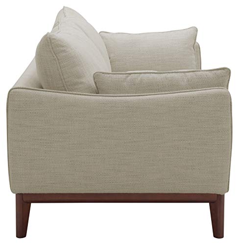 Amazon Brand – Stone & Beam Hillman Mid-Century Sofa Couch with Wood Base and Legs, 78"W, Ivory