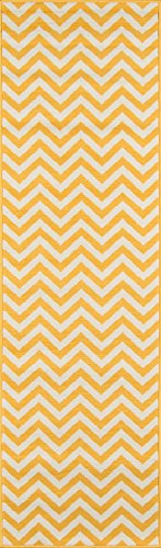 Momeni Rugs Baja Collection Area Rug, 2'3" x 7'6" - Runner, Yellow