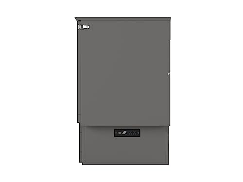 AFI Monroe Full Size Murphy Bed Chest with Mattress, Storage, & Built-in Charger in Grey