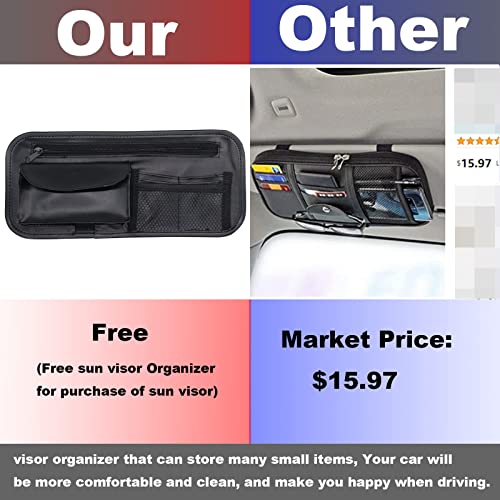 Left Driver Side Sun Visor Compatible with Honda Accord 2008 2009 2010 2011 2012 2013 2014 2015 2016 2017 with Light OEM : 83280-TA5-A51ZA (Grey)