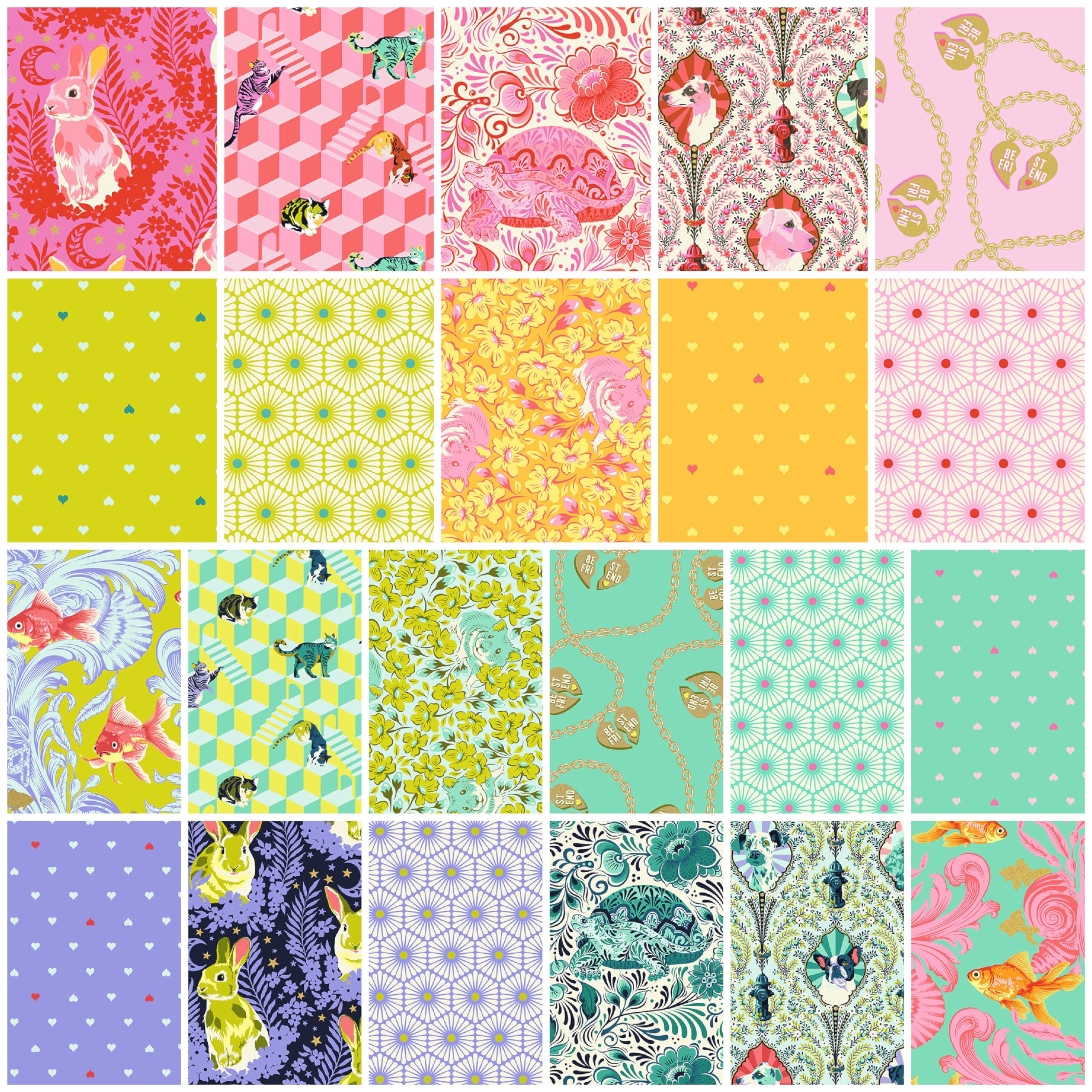 Besties Fat Quarter Bundle (22 Pieces) by Tula Pink for FreeSpirit (FB4FQTP.Besties)