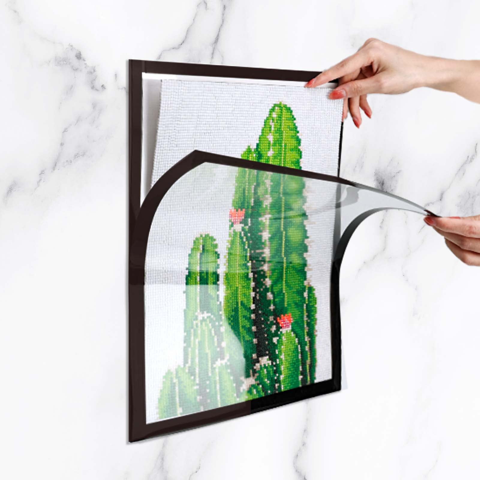 PP OPOUNT 4 PCS Diamond Art Frames, 30 x 40 cm Self-Adhesive Diamond Picture Frame, Magnetic Picture Frame For Diamond Art Display and Protection, Window, Home Wall Office Decor