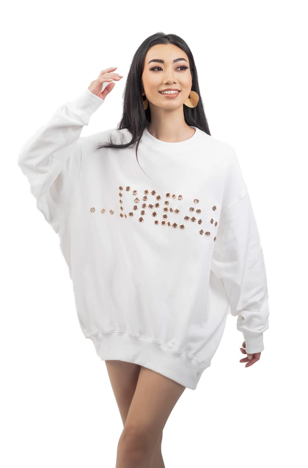 Pantora Dream Grommet Sweatshirt, Off White, X-Small