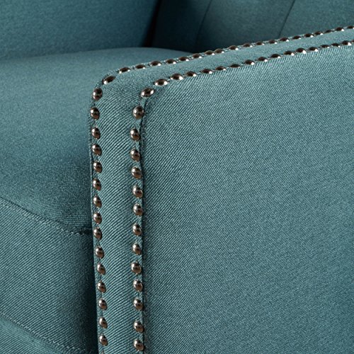 GDFStudio Izaak Tufted Back Fabric Recliner Chair (Dark Teal)