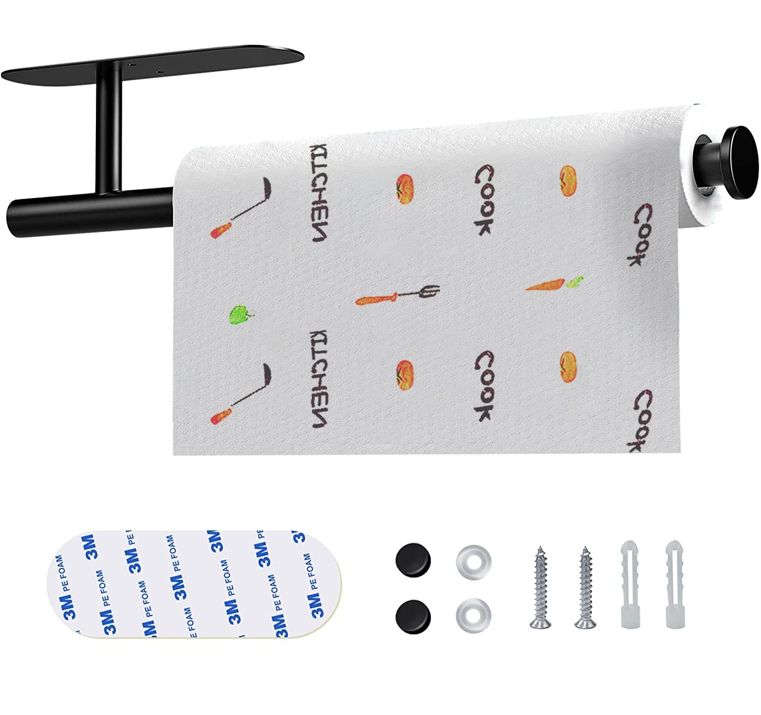 Paper Towel Holder Under-Cabinet and Wall-Mount - Both Available in Self Adhesive and Screws Paper Towel Holder for Kitchen, SUS304 Stainless Steel