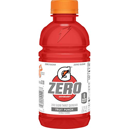 Gatorade - Sports Drinks G Zero Thirst Quencher, Fruit Punch, 12oz Bottles (12 Pack)