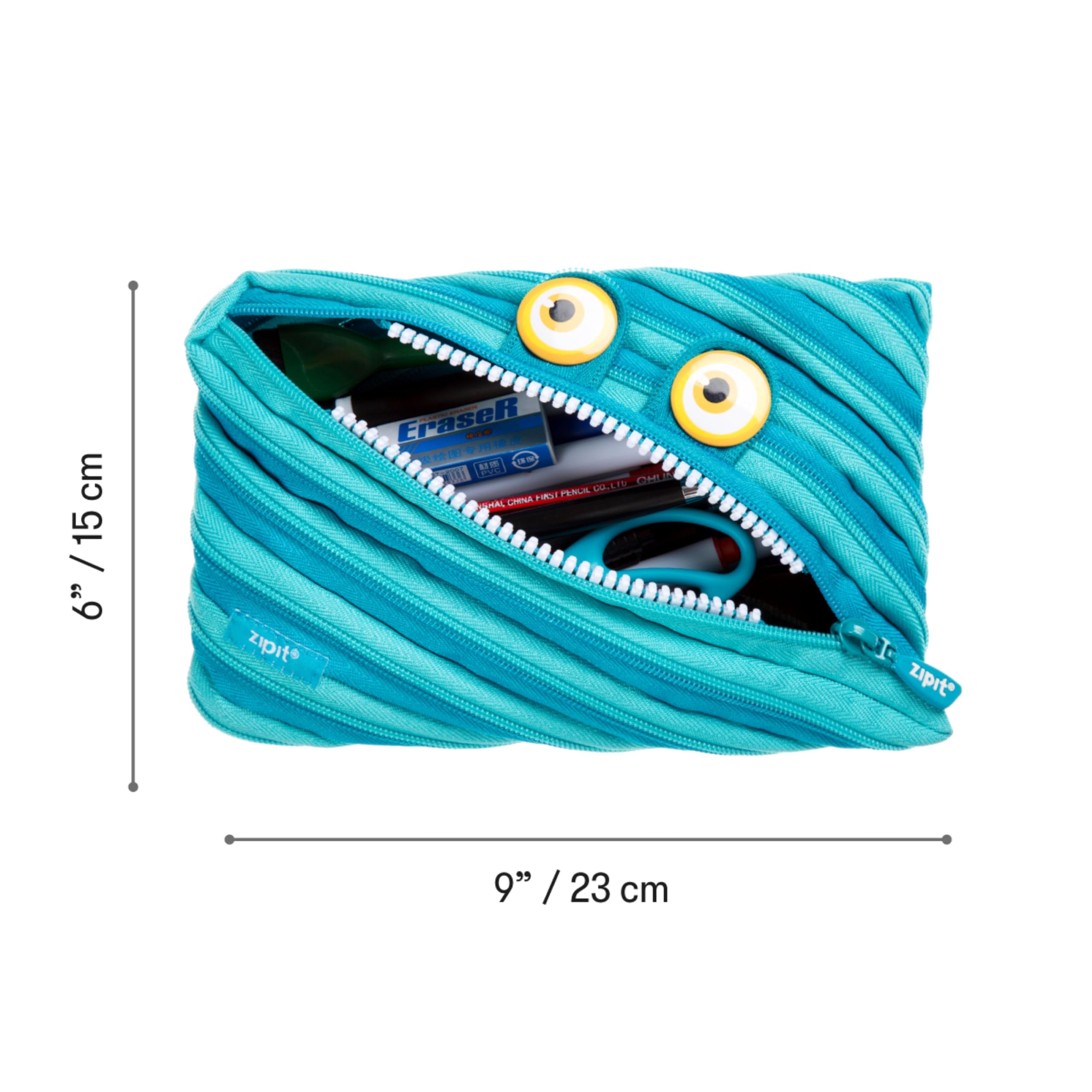 ZIPIT Jumbo Pencil Case, Blue, Jumbo Pencil Case