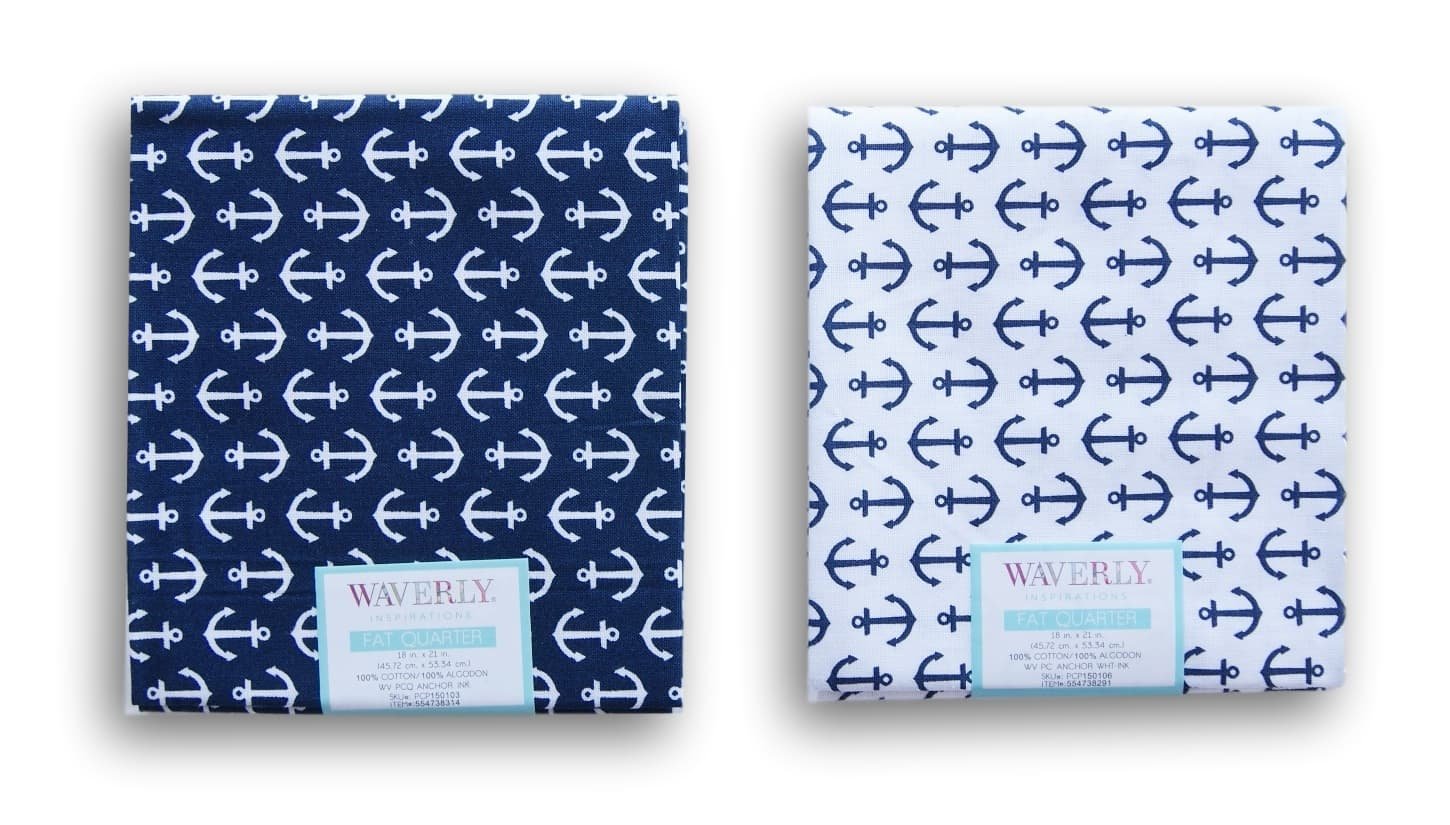 Waverly Inspirations Fat Quarters Bundle - Navy and White Anchor Set