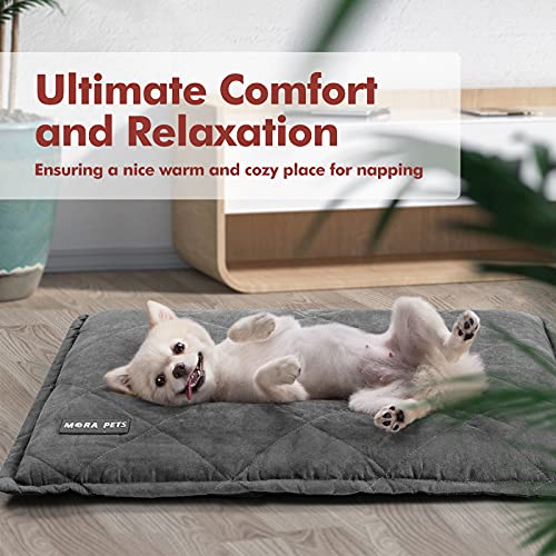 Mora Pets Self Heating Cat Bed Self Warming Cat Bed Ultra Warm Self Heating Cat Pad Self Warming Pet Bed Thermal Cat Pad 24 x 18 Inches Removable Cover Outdoor Indoor for Cats and Dogs
