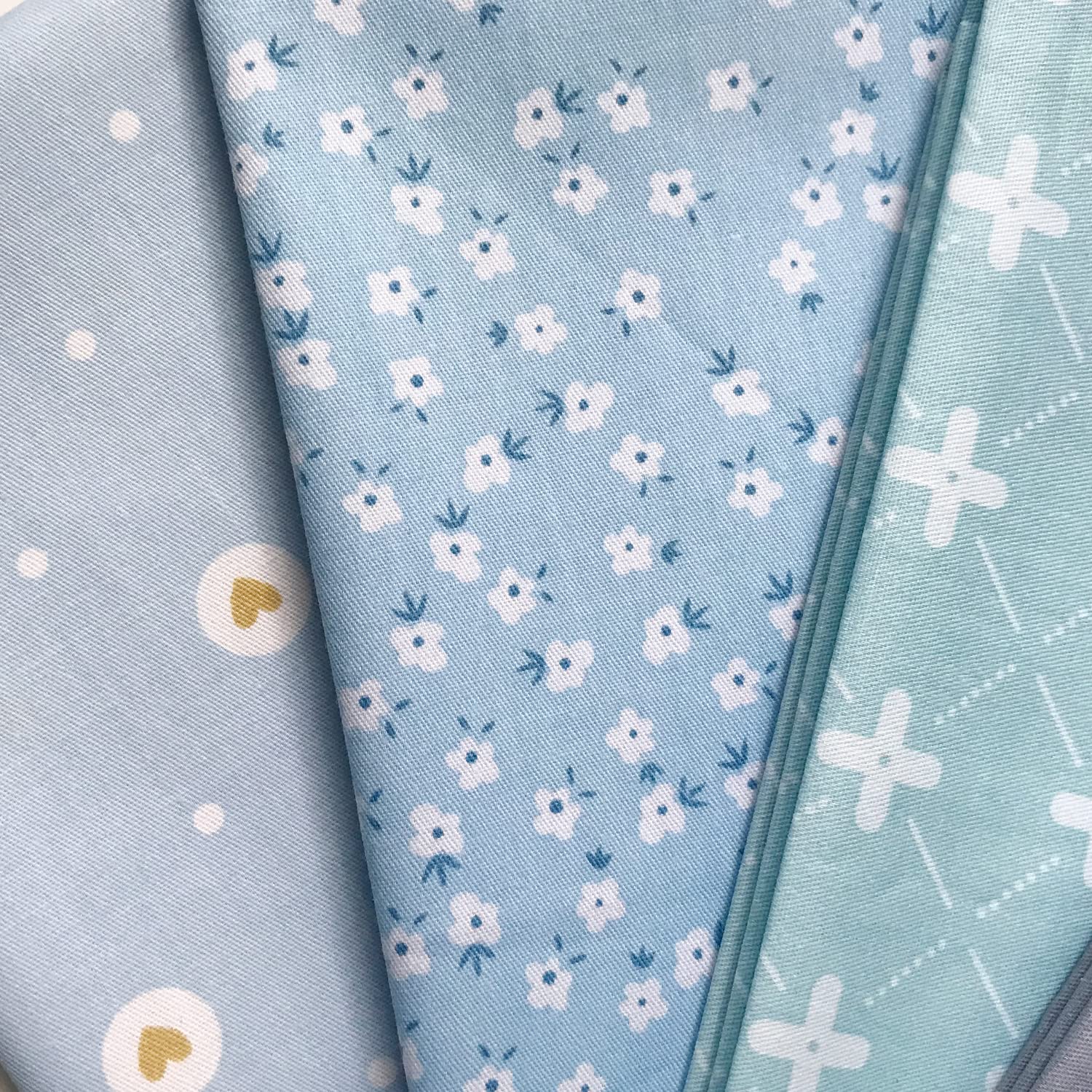 Misscrafts 6pcs Cotton Craft Fabric Bundle Squares Fat Quarters Quilting Fabric 18" x 22" for Sewing Crafting Patchwork DIY Scrapbooking (Blue)
