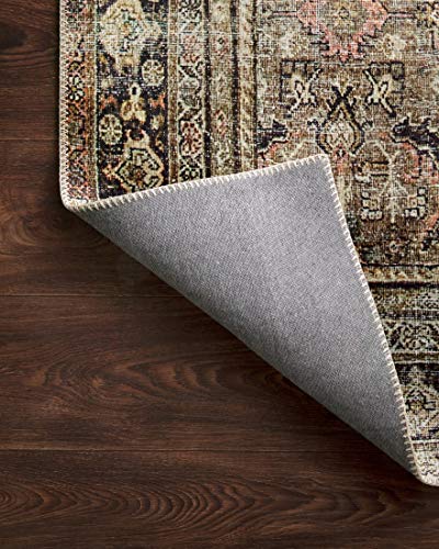 Loloi II Layla Collection LAY-03 Traditional Olive/Charcoal 5'-0" x 7'-6" Area Rug