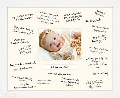 Large 50x40cm Christening Guest Signing Board White Frame