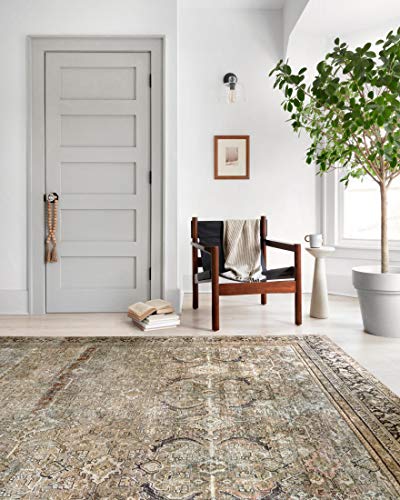 Loloi II Layla Collection LAY-03 Traditional Olive/Charcoal 5'-0" x 7'-6" Area Rug